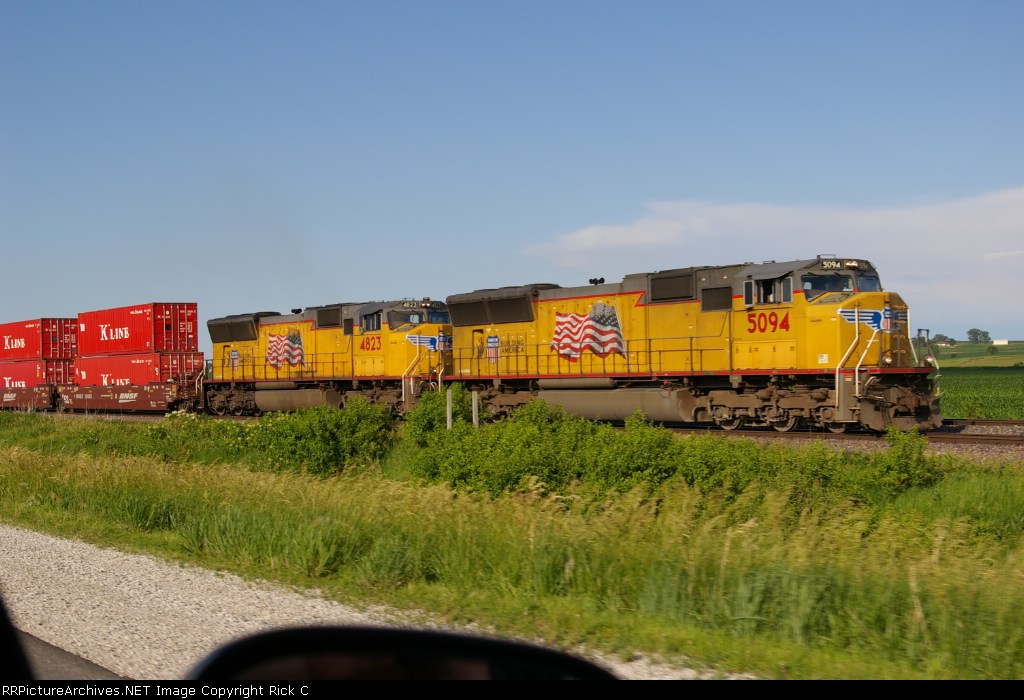 UP 5094 Leading K Line Stacks WB